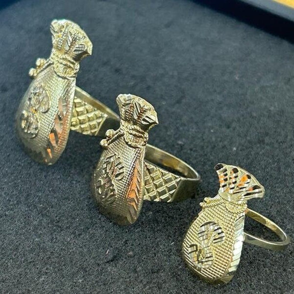 10k Gold Money Bag Ring, Big Money Bag Ring, Gold Money Money Ring, Go ...